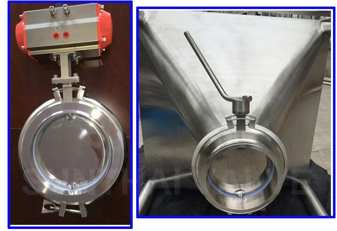 Hygienic Welded Powder Tight Butterfly Valves Wafer Tri Clamp ...